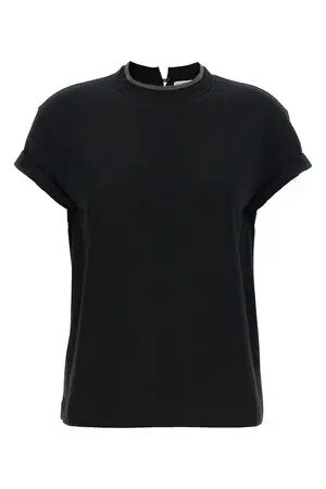 Brunello Cucinelli Monile Crew-neck T-shirt - Black