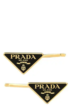 Prada Logo Hair Clips