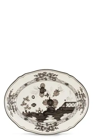 GINORI 1735 Oriente Italiano' Oval Tray - White/black