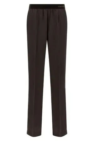 TOM FORD Silk Trousers - Brown