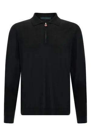 Kiton Wool Polo Shirt 14 Microns - Black