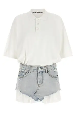 Alexander Wang Denim Skirt Polo Dress