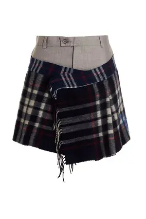 1/OFF PARIS Check Scarf Reworked' Skirt