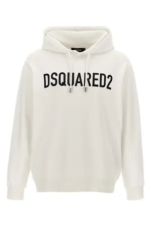 Dsquared2 Logo Print Hoodie - White/black