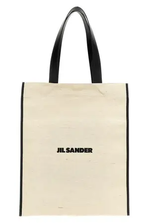 JIL SANDER Medium 'flat' Shopping Bag - White/black