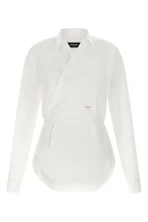 Dsquared2 Cotton Blend Wrap Shirt