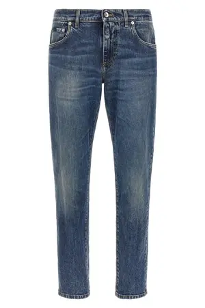 Dolce & Gabbana Logo Plaque Jeans - Blue
