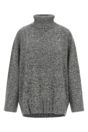 Pinko Crystal Embellished Turtleneck Sweater