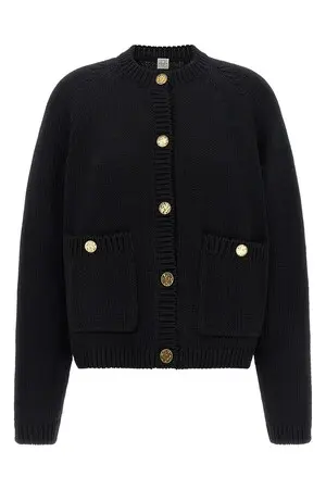TOTEME Organic Cotton Cardigan - Black