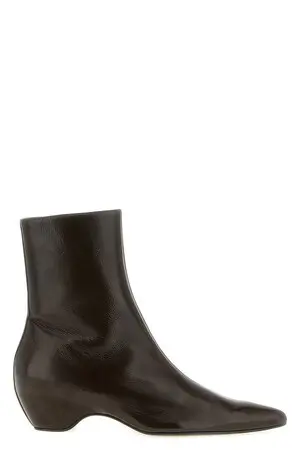 Khaite Sybil Leather Ankle Boots - Brown