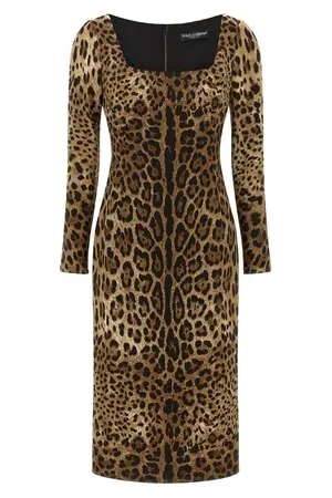 Dolce & Gabbana Leo Print Midi Dress