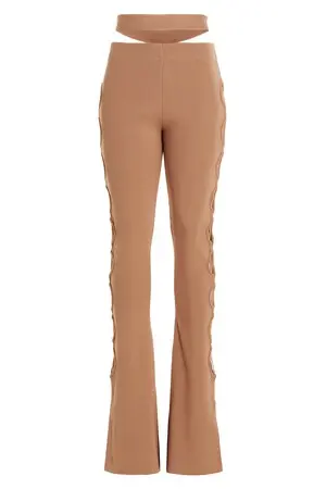 ANDREĀDAMO Cut Out Pants With Lacing - Beige