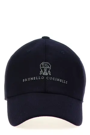 Brunello Cucinelli Logo Embroidery Cap - Blue