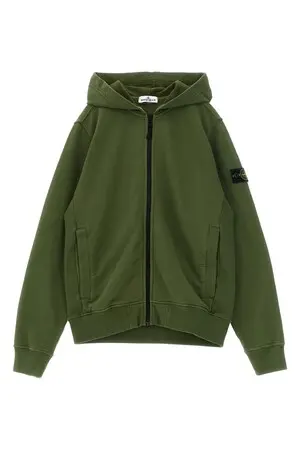 Stone Island Cotton Zip-up Hoodie - Green