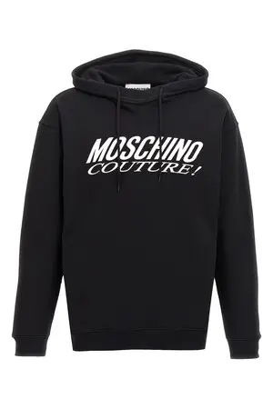 Moschino Logo Print Hoodie - White/black