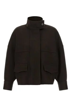 Alberto Biani Loro Piana' Wool Bomber Jacket - Brown