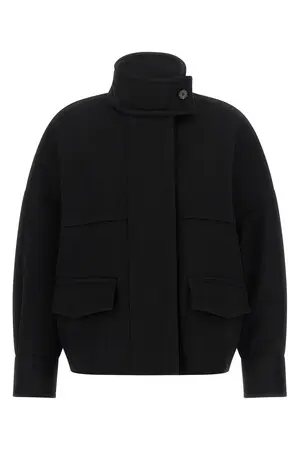 Alberto Biani Loro Piana' Wool Bomber Jacket - Black