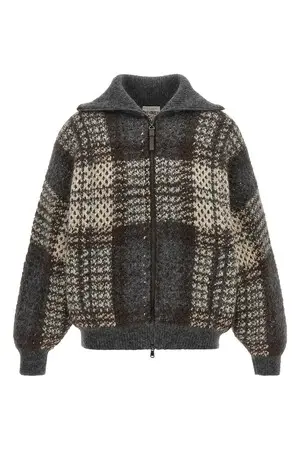 Brunello Cucinelli Double Dazzling Tartan Cardigan