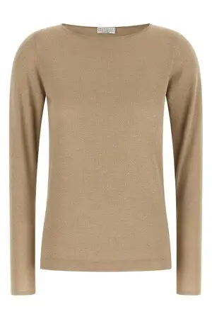 Brunello Cucinelli Sparkling Cashmere-silk Sweater - Beige