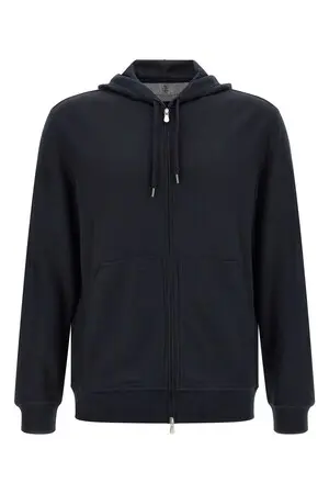 Brunello Cucinelli Cashmere And Silk Hoodie - Blue