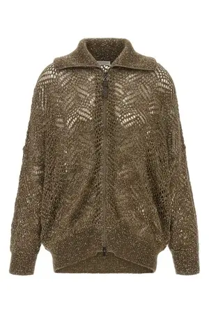 Brunello Cucinelli Dazzling Abstract Leaf Cardigan