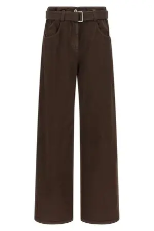 Brunello Cucinelli Belted Wide-leg Jeans