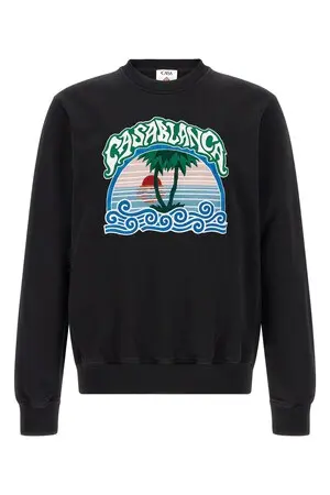 Casablanca Palm Tree Emblem' Embroidered Sweatshirt