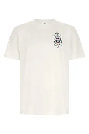 Casablanca Hotel Emblem' Print T-shirt - White