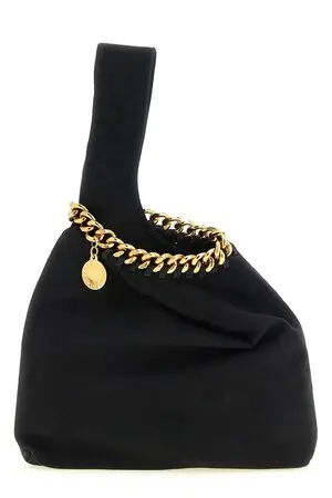 Stella McCartney Suede Falabella Wristlet Handbag - Black
