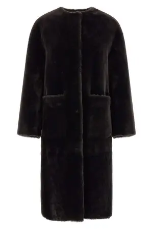 BLANCHA Long Fur Coat - Brown