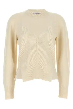 Alexander McQueen Chevron Corset Sweater - White