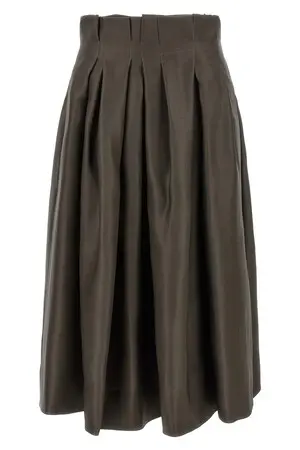 Khaite Astrid Midi Skirt - Brown