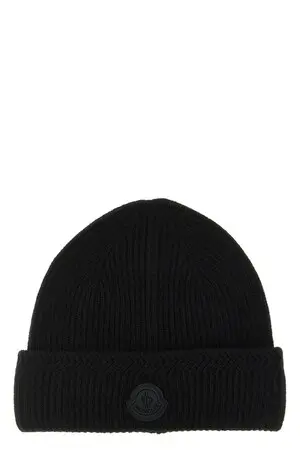 Moncler Brioche Half Stitch Cap - Black