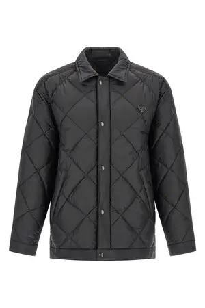 Prada Quilted Down Jacket With Logo