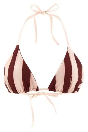 Fendi Pequin Reversible Bikini Top - Bordeaux