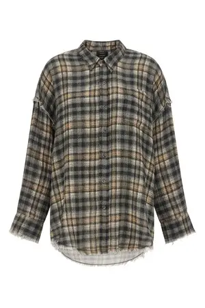 R13 Raw Cut Hem Shirt - Gray