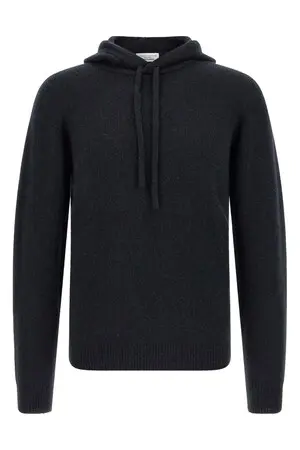 ROBERTO COLLINA Hooded Wool Blend Sweater - Blue
