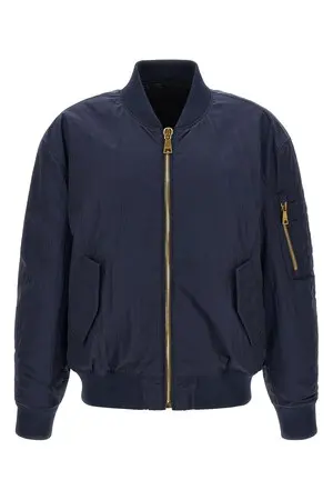 Balmain Logo Embroidery Bomber Jacket