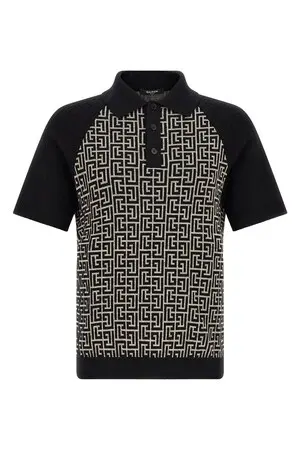 Balmain Pb Monogram Polo - White/black