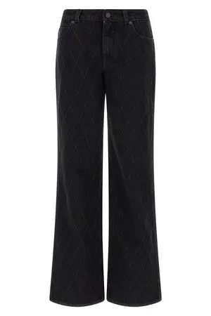 Balmain Diamond-shaped Quilted Denim Jeans