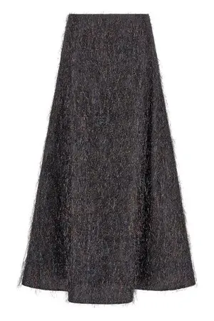 Peserico Metallic Fringe Midi Skirt - Blue