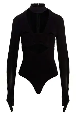 AMBUSH Heart Shaped Gloves' Bodysuit - Black