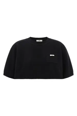 Elisabetta Franchi Wool And Cashmere Top - Black