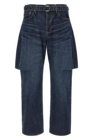 Sacai Cut-out Straight Denim Jeans
