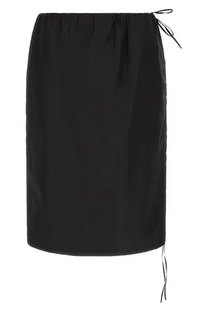 Prada Technical Fabric Skirt With Drawstrings - Black