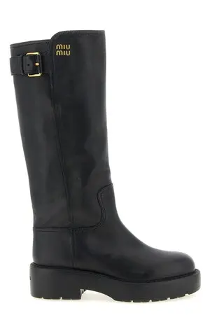 Miu Miu Buckled Leather Boots
