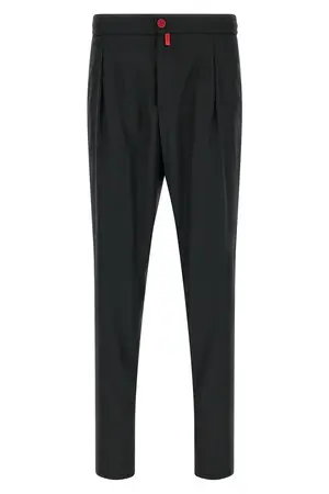 Kiton Red Button Pants - Gray
