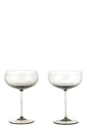 VENINI Set Of 2 'bollicine' Champagne Cups ⌀ 10.8 Cm - Gray
