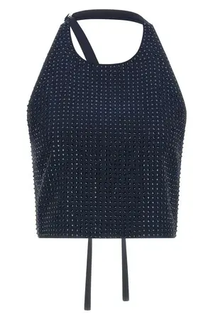 Pinko Rhinestone Embellished Halter Top