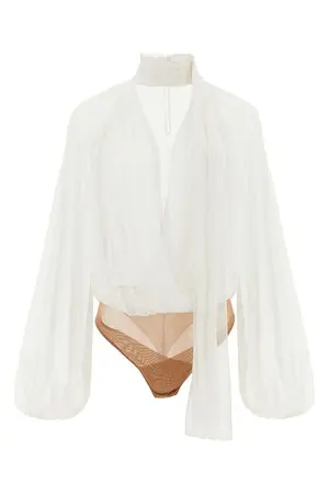Elisabetta Franchi Crêponne Bodysuit Shirt